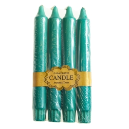Vela Taper Verde Hoja 4 Piezas