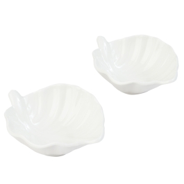 Mini Tazón Hoja Tropical 2 Piezas Cerámica 5"