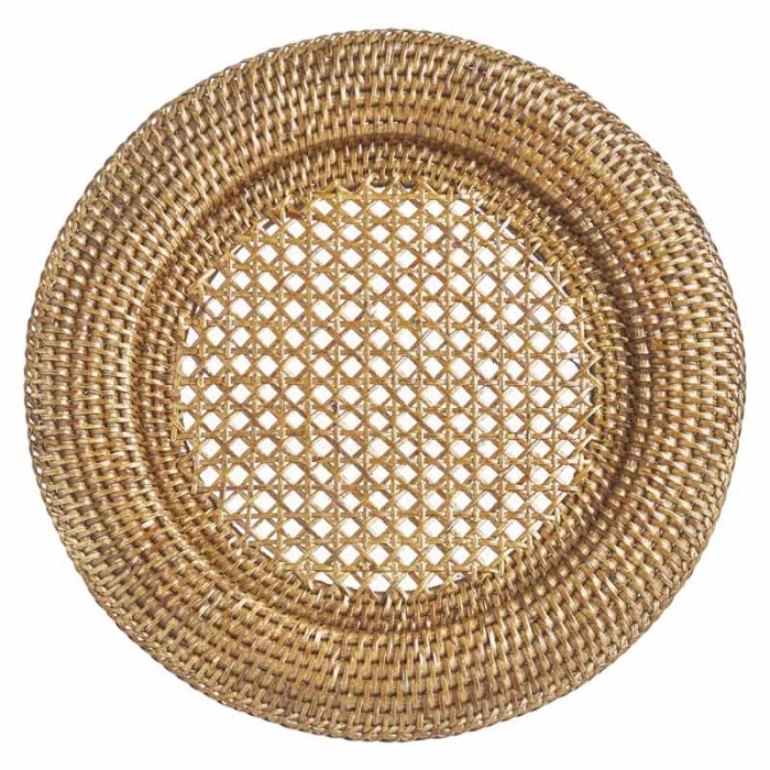 Plato Base Mimbre Marrón 13"